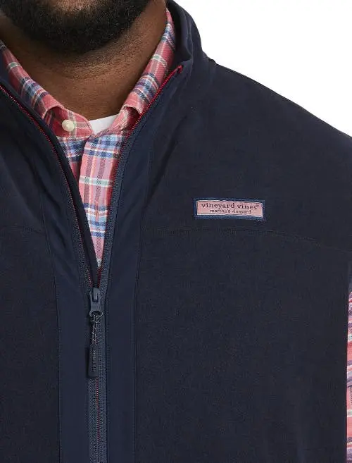 Vineyard Vines Big & Tall Harbor Fleece Vest - Vineyard Navy