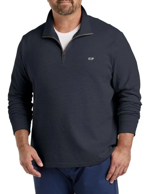 Vineyard Vines Big & Tall Saltwater 1/4-zip Pullover - Black