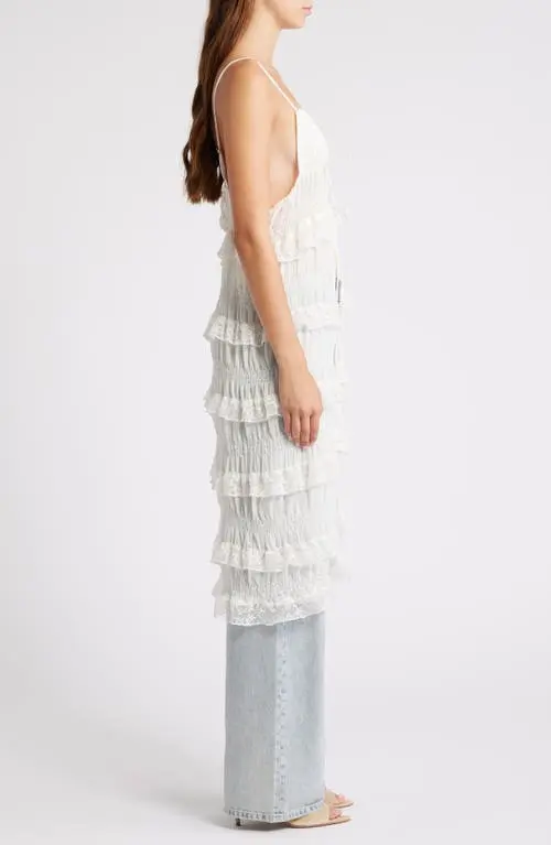 cream color lace dress Mae Cream Lace Long Sleeve Mini Dress main image 1