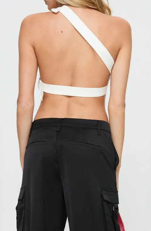 Princess Polly Buckled Down One-shoulder Crop Top