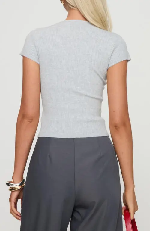 Princess Polly Suzu Short Sleeve Cardigan - Grey
