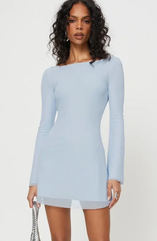 Princess Polly Lukea Long Sleeve Minidress - Blue | Editorialist