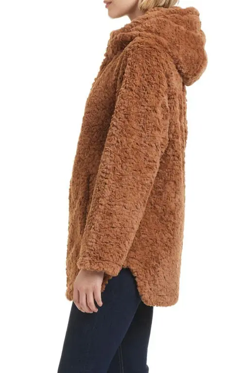 Sanctuary Textured Faux Fur Hooded Jacket