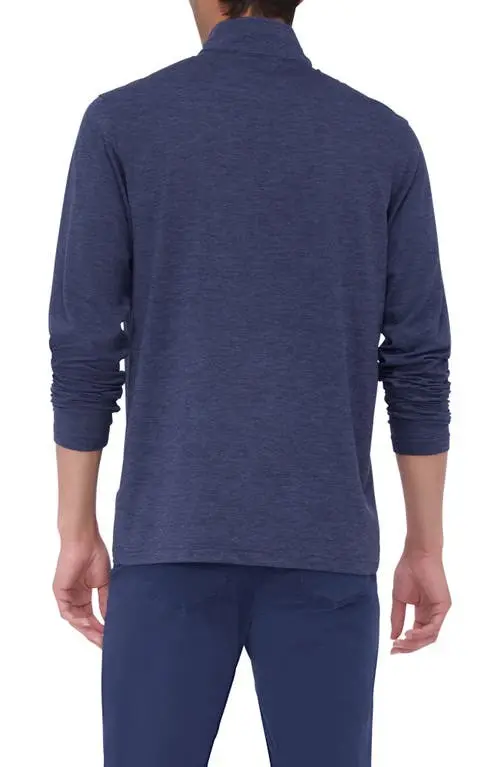 Bugatchi Quarter Zip Performance Pullover - Navy