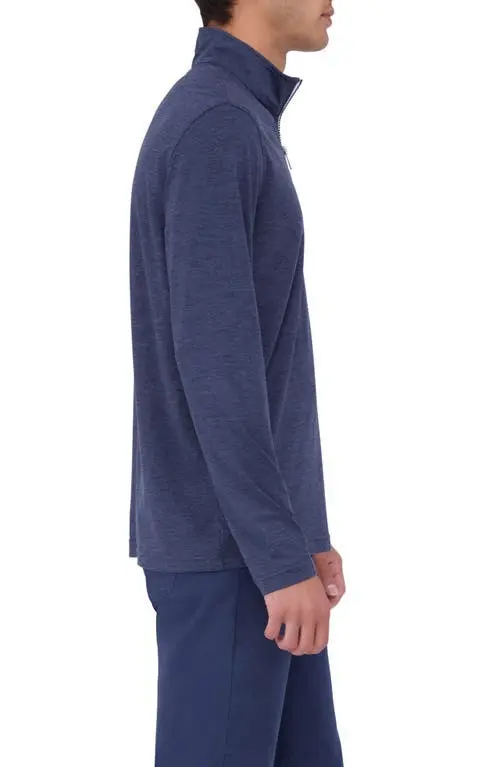 Bugatchi Quarter Zip Performance Pullover - Navy