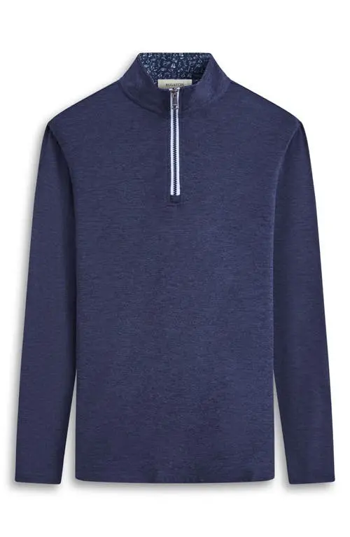 Bugatchi Quarter Zip Performance Pullover - Navy