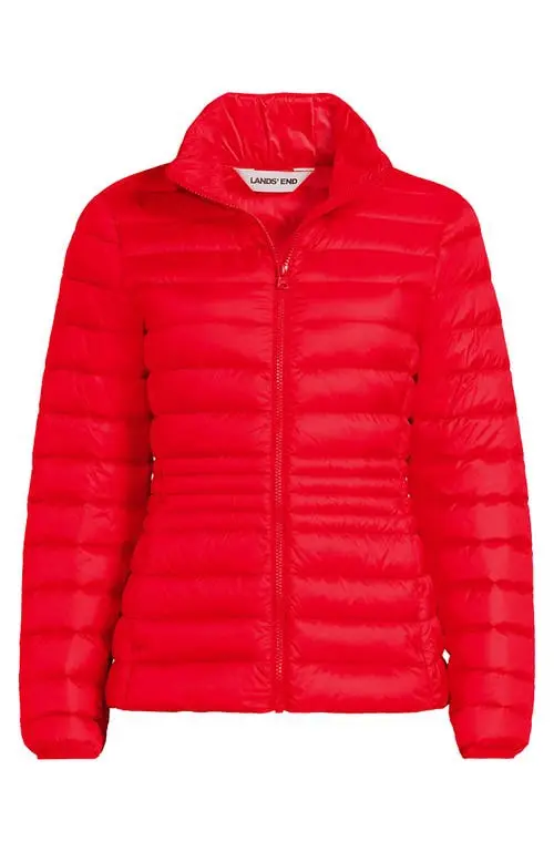 LANDS' END Wanderweight Ultralight Packable Down Jacket - Bright Cherry