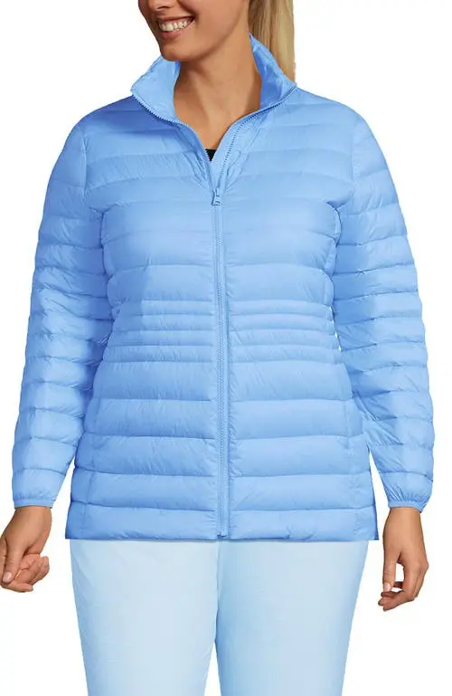 LANDS' END Wanderweight Packable Down Jacket - Opal Blue
