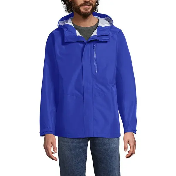 LANDS' END Waterproof Stretch Rain Jacket - Wisteria Blue
