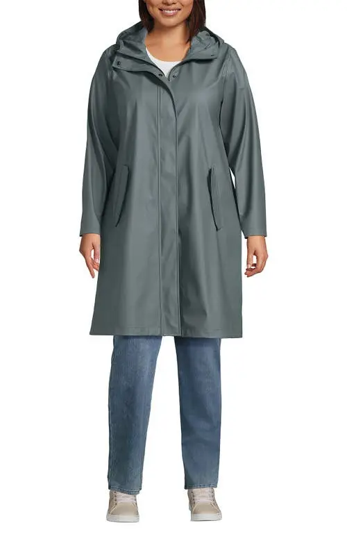 LANDS' END Squall Waterproof Slicker Raincoat - Evening Forest