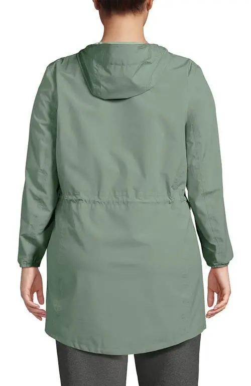 LANDS' END Squall Packable Waterproof Raincoat - Lily Pad Green