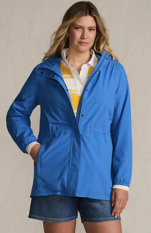 LANDS' END Squall Packable Waterproof Raincoat - Muted Cobalt Blue