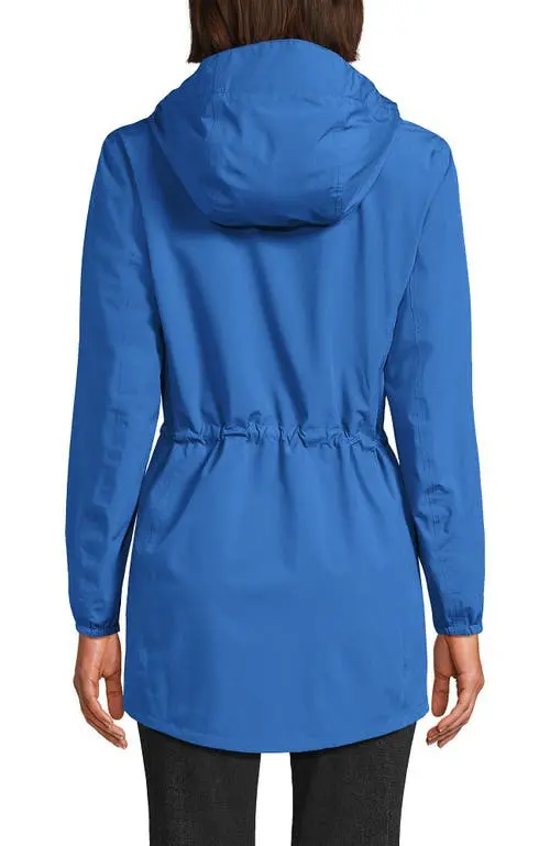 LANDS' END Squall Packable Waterproof Raincoat - Muted Cobalt Blue