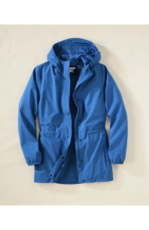 LANDS' END Squall Packable Waterproof Raincoat - Muted Cobalt Blue