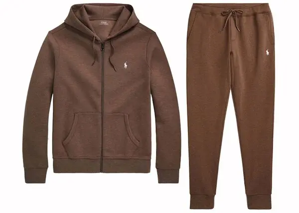 Ralph Lauren Doubleknit Fullzip Hoodie And Doubleknit Jogger Pant Set - Cedar Heather