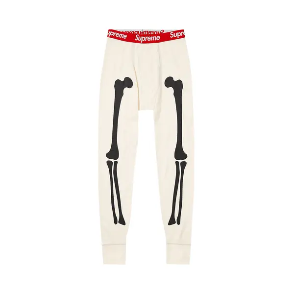 Supreme X Hanes Bones Thermal Pant 'natural - Cream