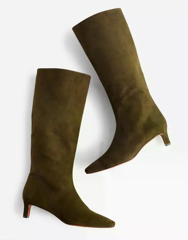 Madewell The Dimes Kitten-heel Knee-high Suede Boots