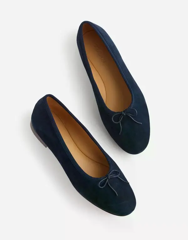 Madewell April Suede Ballet Flats - Deep Indigo