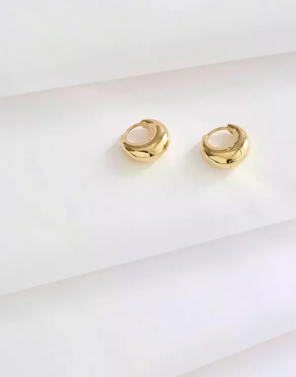 Madewell Demi-fine Puffy Hoop Earrings - 14k Gold