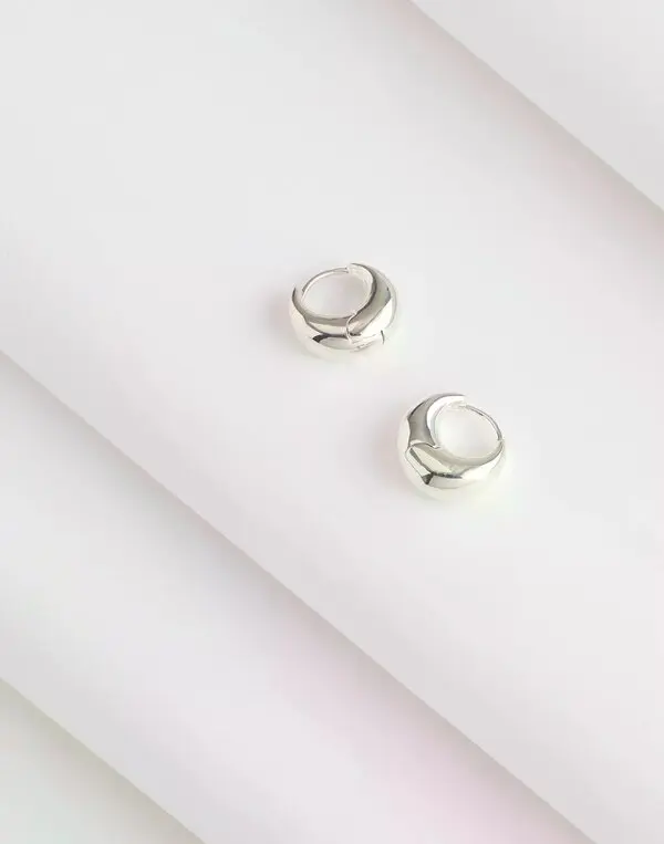 Madewell Demi-fine Puffy Hoop Earrings - Sterling Silver