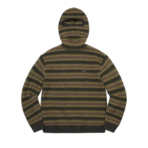 Supreme Small Box Striped Balaclava Turtleneck Sweater - Green