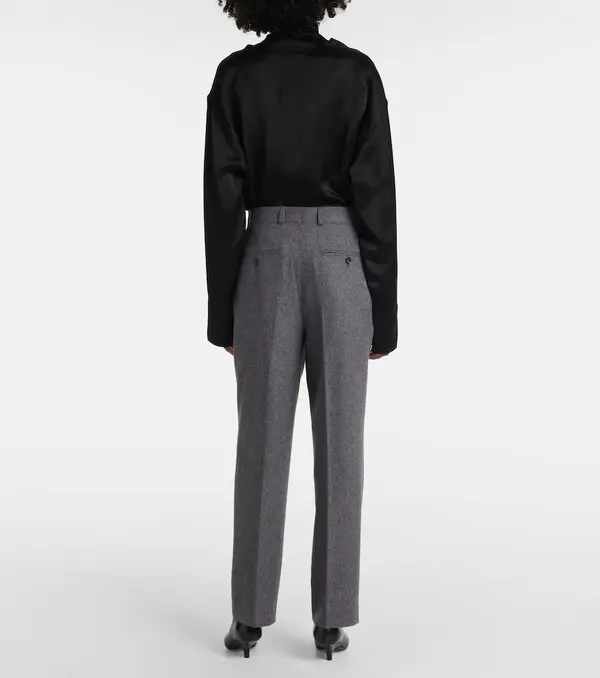 TOTEME Low-rise Wool-blend Flannel Straight Pants