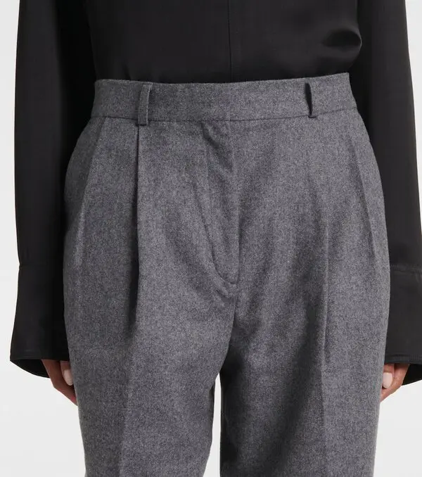 TOTEME Low-rise Wool-blend Flannel Straight Pants