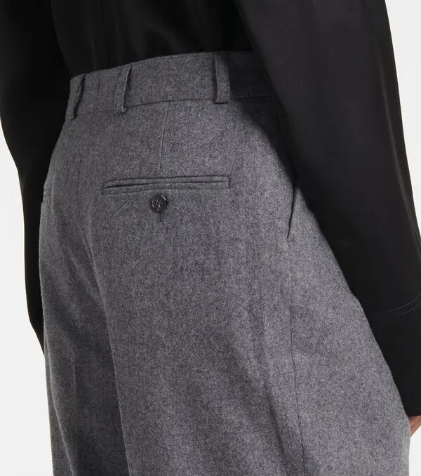 TOTEME Low-rise Wool-blend Flannel Straight Pants