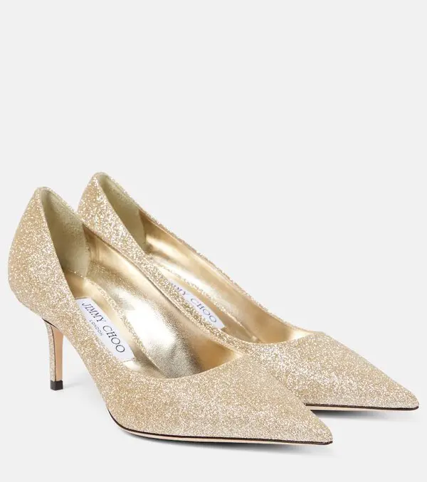 JIMMY CHOO Love 65 Glitter Pumps - Gold
