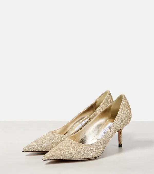 JIMMY CHOO Love 65 Glitter Pumps - Gold