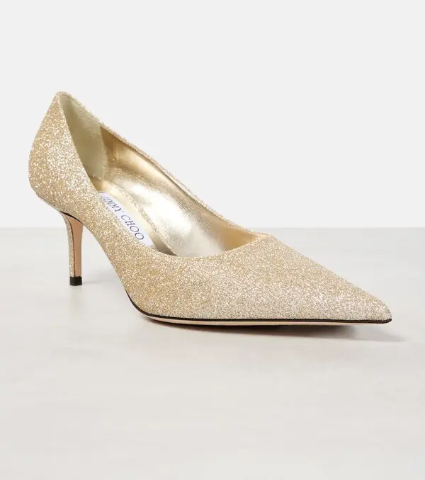 JIMMY CHOO Love 65 Glitter Pumps - Gold