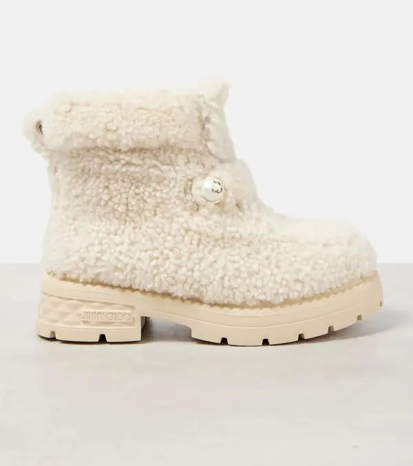 JIMMY CHOO Shea Shearling Ankle Boots