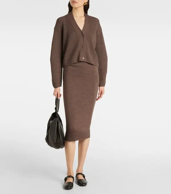 Max Mara Melk Virgin Wool Midi Skirt