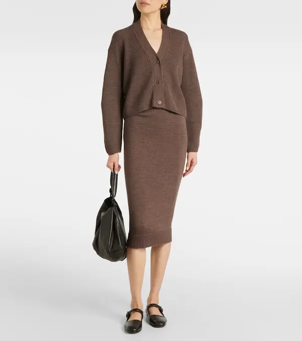 Max Mara Melk Virgin Wool Midi Skirt