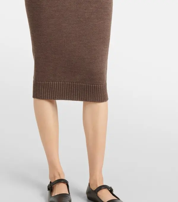 Max Mara Melk Virgin Wool Midi Skirt