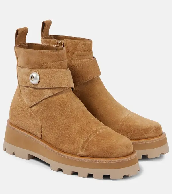 JIMMY CHOO Meena Suede Ankle Boots - Brown