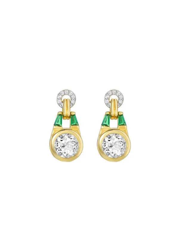 LAURA VANN Olive Drop Earrings - Green