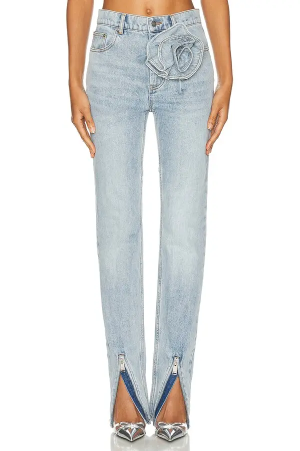 AREA Skinny Leg Jeans - Super Light Wash
