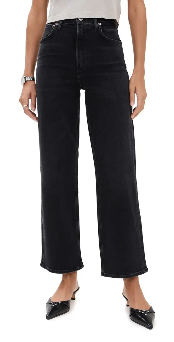 AGOLDE Ren High-rise Wide-leg Jeans - Hush