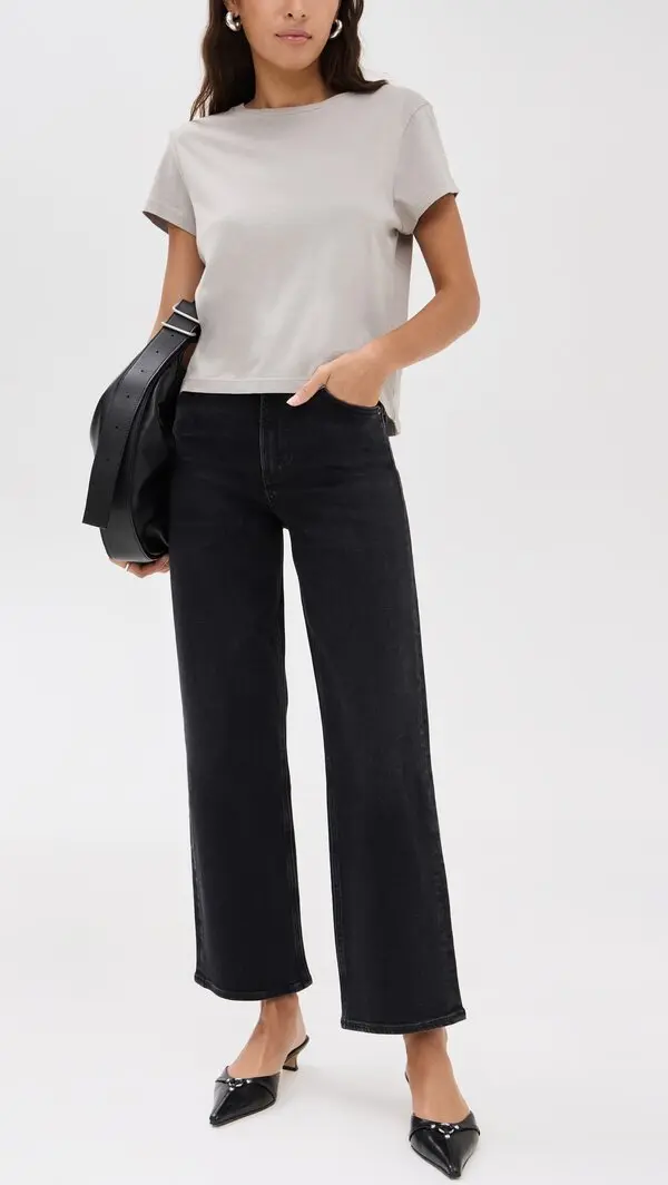 AGOLDE Ren High-rise Wide-leg Jeans - Hush