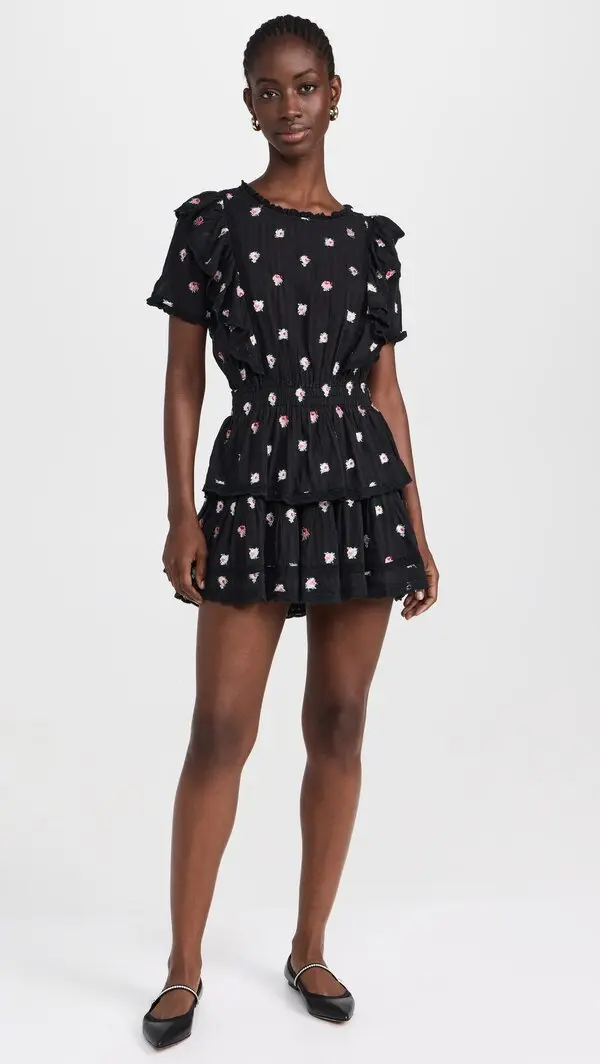 Loveshackfancy Natasha Dress In Black Combo - 50% Off | Editorialist
