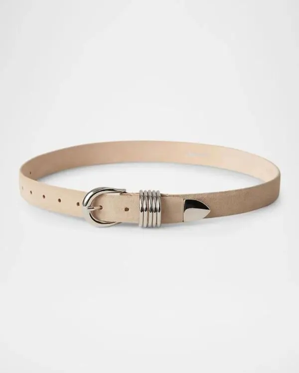 DEHANCHE Hollyhock Leather Belt - White