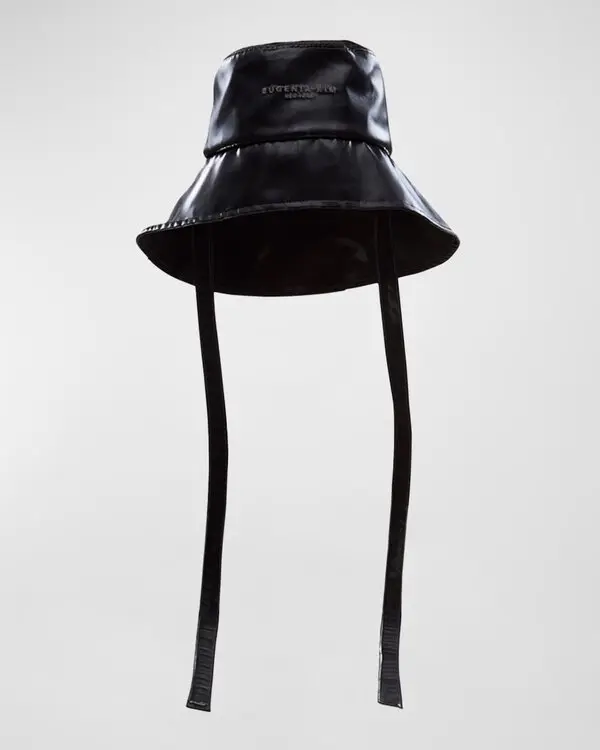 Eugenia Kim Ally Sharkskin Bucket Hat Black Editorialist