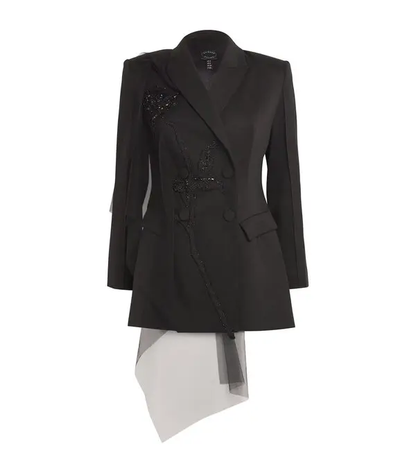 Huishan Zhang Embellished Atlas Blazer