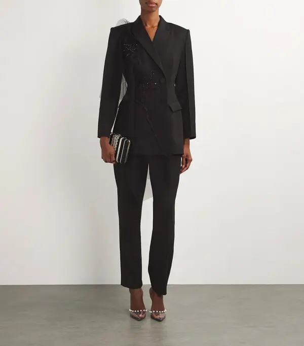 Huishan Zhang Embellished Atlas Blazer