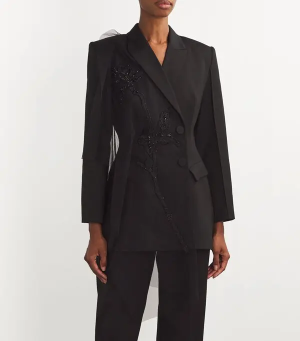 Huishan Zhang Embellished Atlas Blazer