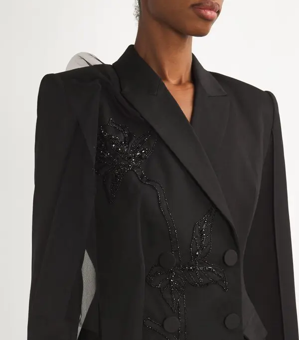 Huishan Zhang Embellished Atlas Blazer
