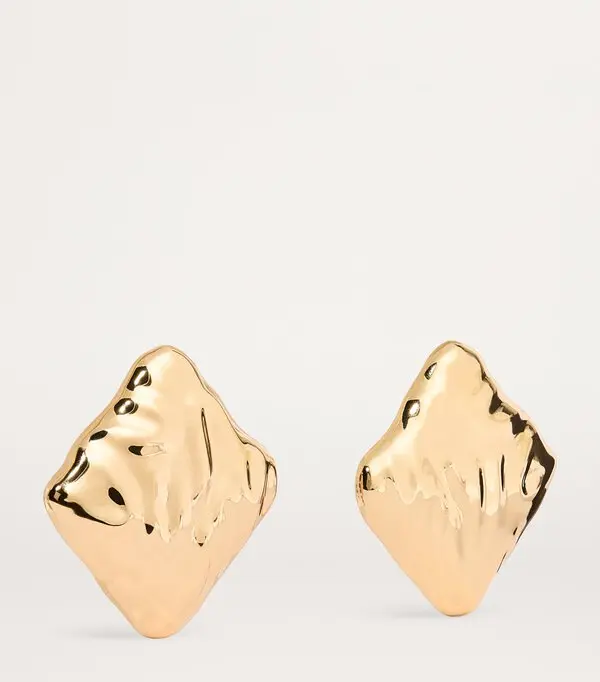 SELF-PORTRAIT Textured Square Earrings