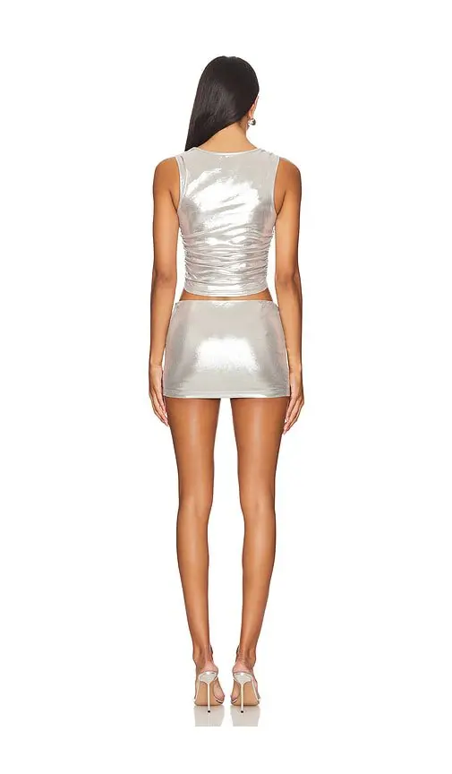Superdown Zariah Metallic Skirt Set