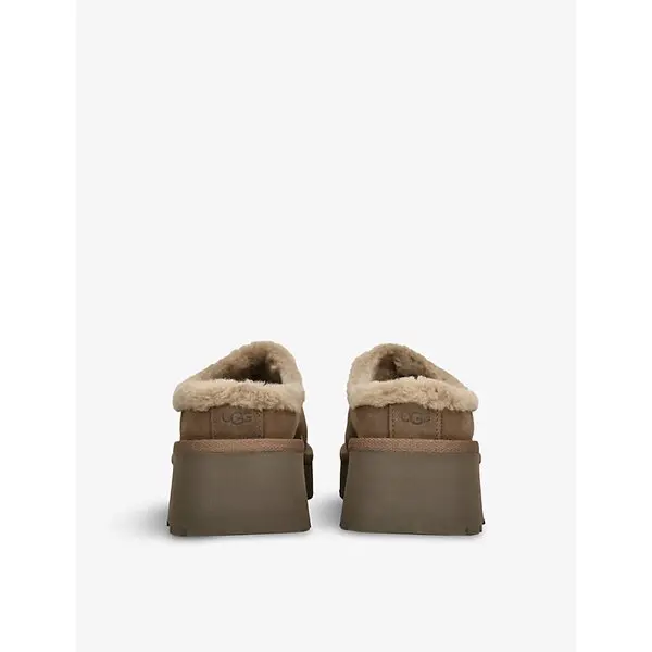 Ugg Suede And Shearling Clogs In Dark Brown - 78% Off  display picture 1